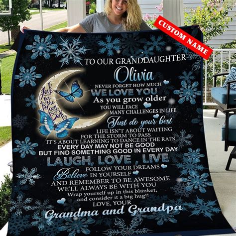 Blanket For Granddaughter From Grandma And Grandpa Etsy