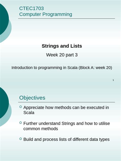 Strings Listsweek20part3block A B C Pdf Scala Programming Language String Computer