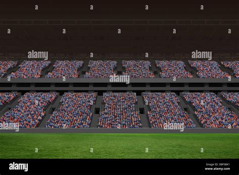 Two Tiered Stadium Seating Is Appearing In Flat Design With Packed