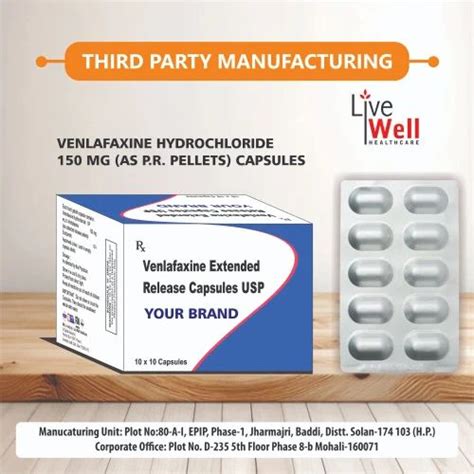 Venlafaxine Hydrochloride 150 Mg As Per Pellets Capsules In Third