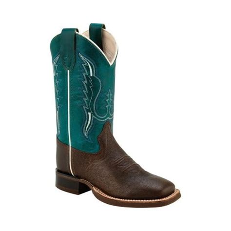 Old West Youths Broad Square Toe Boots