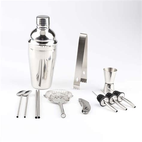12pcs Bartender Set Stainless Steel Bar Set Shaker Vicedeal