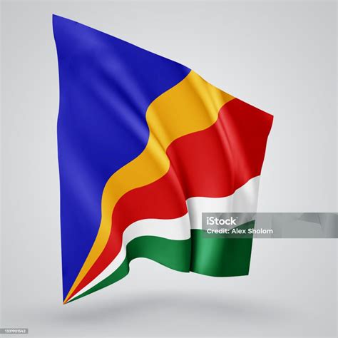 흰색 배경에 바람에 흔들리는 파도와 굴곡 벡터 플래그 3차원 형태에 대한 스톡 벡터 아트 및 기타 이미지 3차원 형태