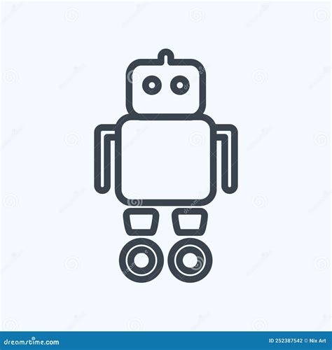 Icon Robot Suitable For Toy Symbol Line Style Simple Design Editable