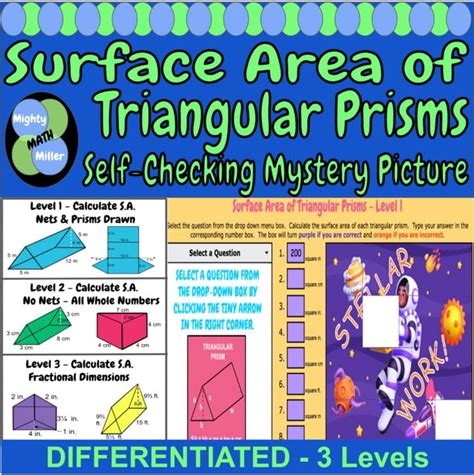 Surface Area Of Rectangular Prisms Digital Bundle Cubes And Triangular