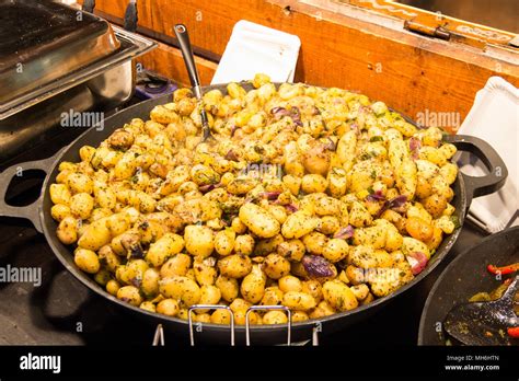 Prague Street Food Steamed Meat And Vegetables Czech Republic Street