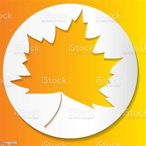단풍 나무는 다채로운 평면 벡터 아이콘을 떠난다 가을 배경 노란색 단풍 나무 잎의 컷 아웃 종이 프레임 10월에 대한 스톡 벡터 아트 및 기타 이미지 Istock