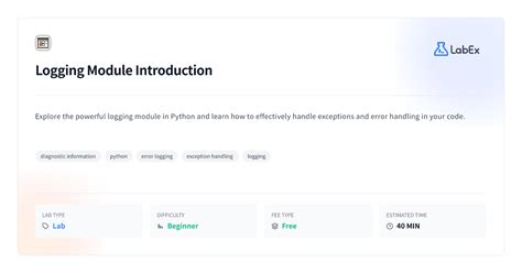 Logging Module Introduction Mastering Diagnostic Logging In Python Labex