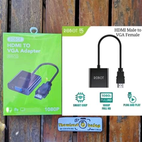 Jual ROBOT RHV10 Converter Adapter HDMI TO VGA Female To HDMI Male 1080P Kota Denpasar