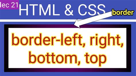 Lec 21 Border In Css In Hindi Detail Explain Youtube