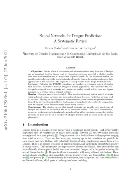 neural networks for dengue prediction a systematic review pdf