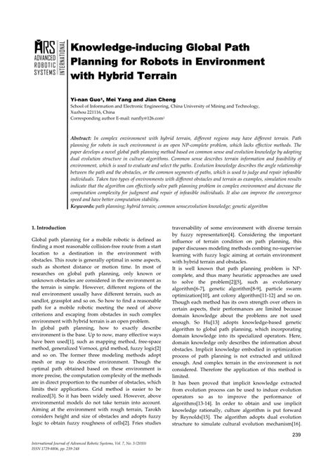 Pdf Knowledge Inducing Global Path Planning For Robots In Environment