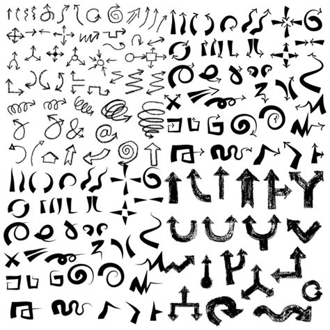 Brush Stroke Arrow Brush Stroke Arrows Collection Stock Vector