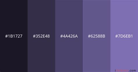 Sculk Color Palette And Colors 1b1727 352e48 4a426a 62588b 7d6eb1 Ipalettes