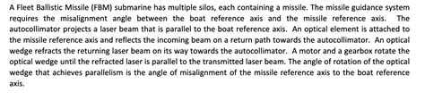 Solved A Fleet Ballistic Missile Fbm Submarine Has