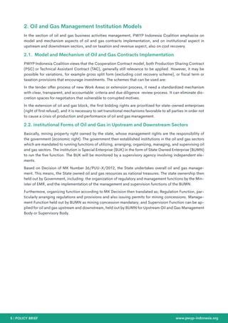 Main Ideas Of PWYP Indonesia Coalition Proposal On The Revision Oil And Gas Law Number Year