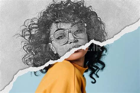 دانلود اکشن فتوشاپ پاره شدن کاغذ Ripped Paper Effect تایم کد