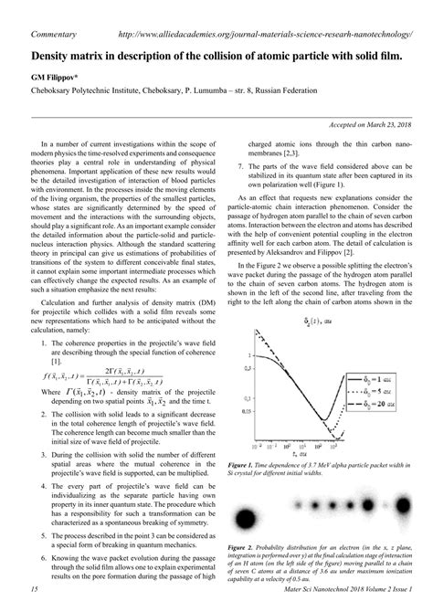 Ppt Density Matrix In Description Of The Collision Of Atomic Particle