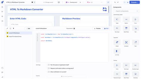 Build An Html To Markdown Converter Using Tooljet