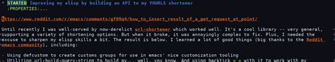 Improving My Elisp By Building An Api To My Yourls Shortener Remacs