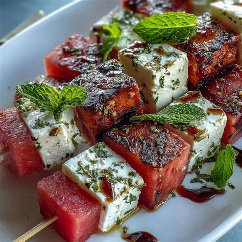 Refreshing Watermelon Feta Mint Skewers For Summer Parties