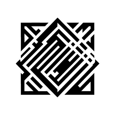 geometric black and white abstract composition interlocking squares