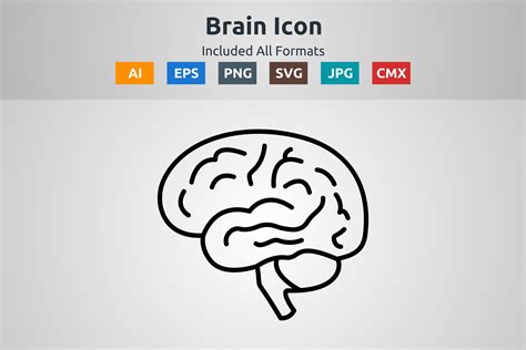 Brain Vector Outline Icon Afbeelding Door Abidehtisham198 · Creative Fabrica
