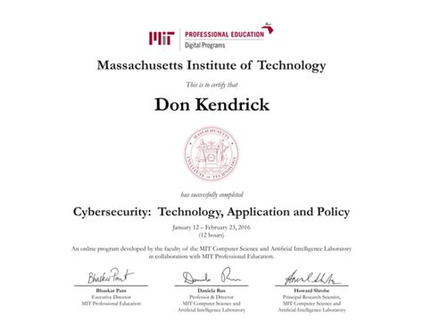 Mit Certificate Ppt