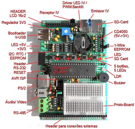 Danjovic Placa De Prototipagem Com Avr Avr Fun Concluída