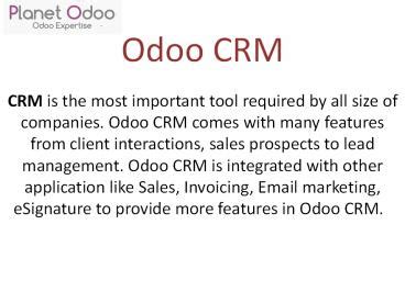 Odoo CRM Presentation Free To Download