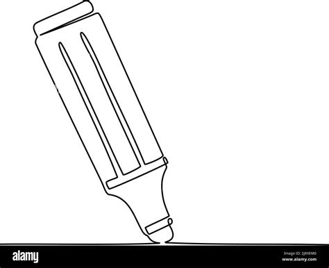 Continuous One Line Drawing Of Felt Tip Pen Marker Vector Illustration Stock Vector Image