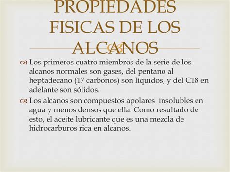 Propiedades De Los Alcanos