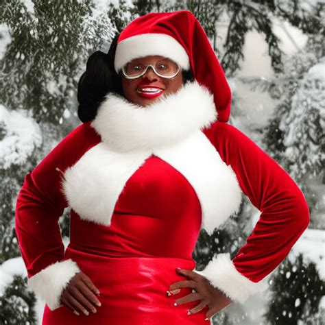 Sexy Mrs Claus 3d Snow Full Face Graphic · Creative Fabrica