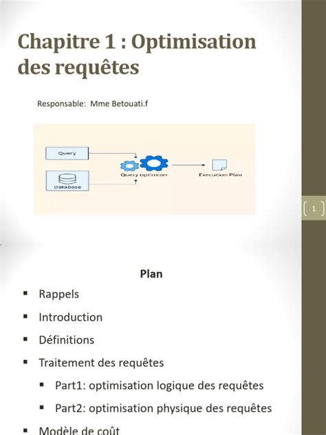 Chapitre1 Optimisation Des Requêtes Pdf