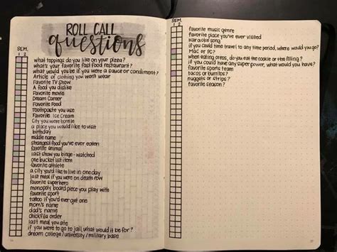 Roll Call Questions Handmade Journal Roll Call Questions Handmade Journal