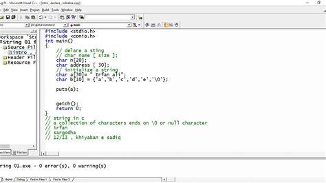 String Intro Declare Initialize Input Output Of String YouTube