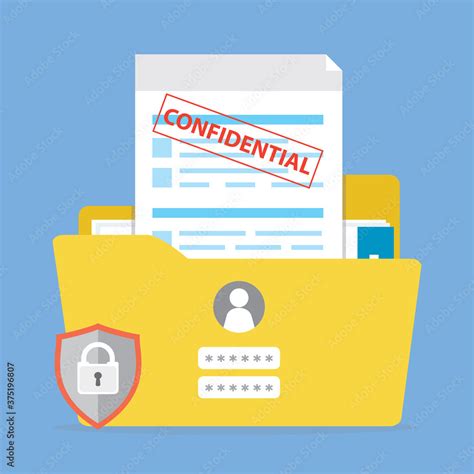 Yellow Folder With Confidential Documents Sensitive Data And