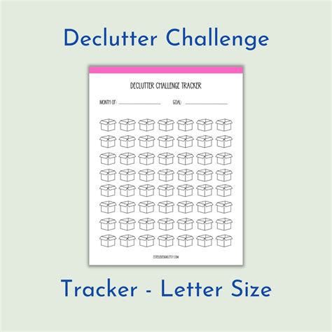 Declutter Challenge Tracker Printable With Instructions Etsy