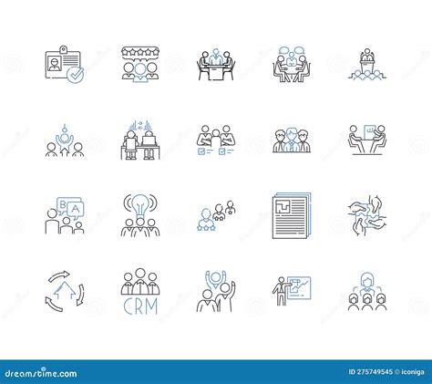 Decision Making Meeting Line Icons Collection Choices Debate Analysis Options Consensus