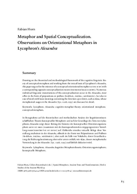 Pdf Metaphor And Spatial Conceptualization Fabian Horn