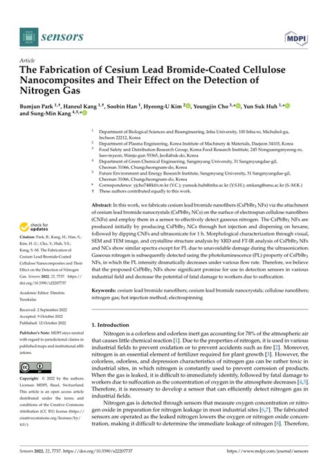 Pdf The Fabrication Of Cesium Lead Bromide Coated Cellulose Nanocomposites And Their Effect On