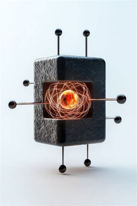 Abstract Representation Of An Atom With Energetic Particles Surrounding