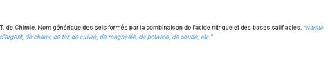 Nitrate La Définition