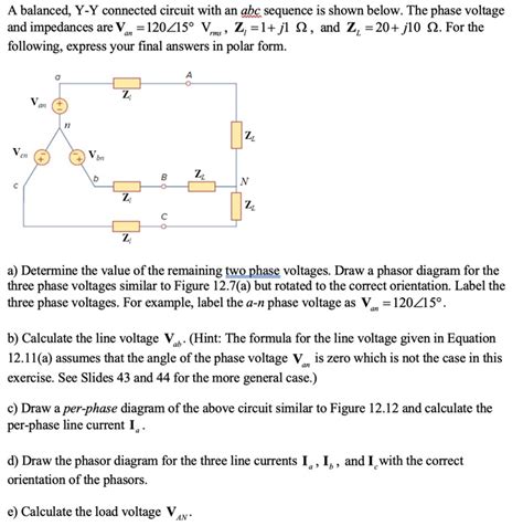 Solved A Balanced Y Y Connected Circuit With An Abc Chegg