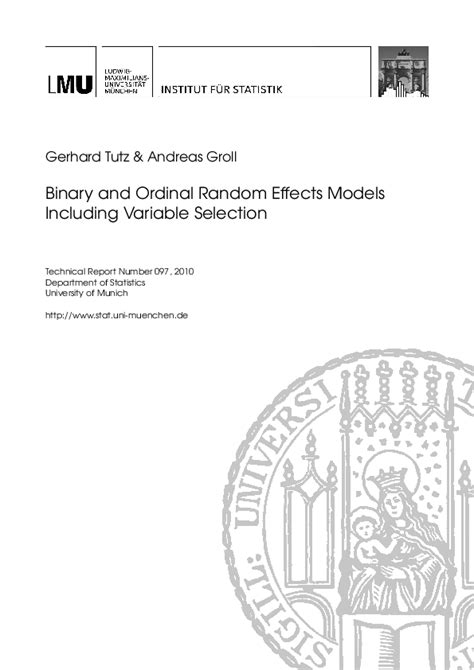 pdf binary and ordinal random effects models including variable selection