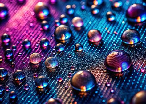 Magnificent Water Beads On A Superhydrophobic Fabric A Detailed Macro