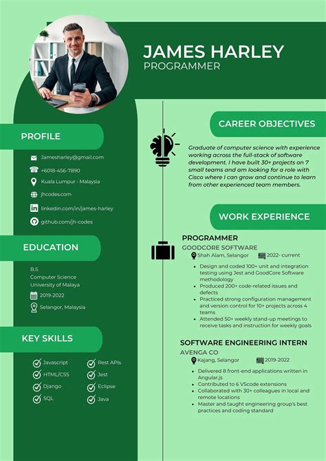 Programmer Resume Templates Etsy