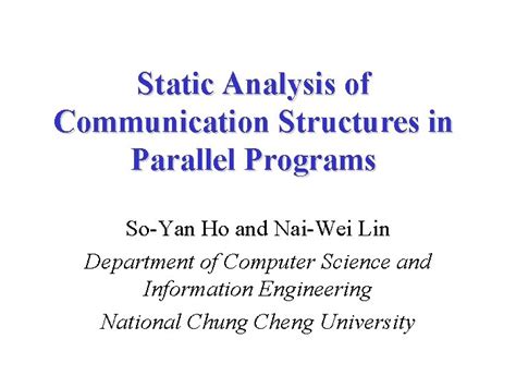 static analysis of communication structures in parallel programs