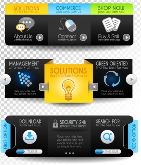 Free Creative Website Menu Designs Vector 01 TitanUI