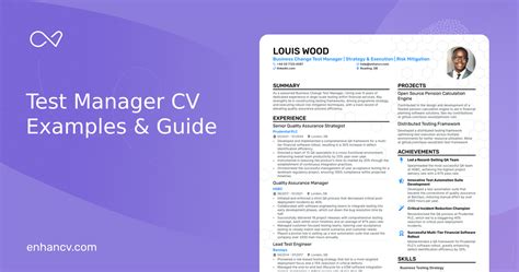 Test Manager Cv Examples And Guide For 2025